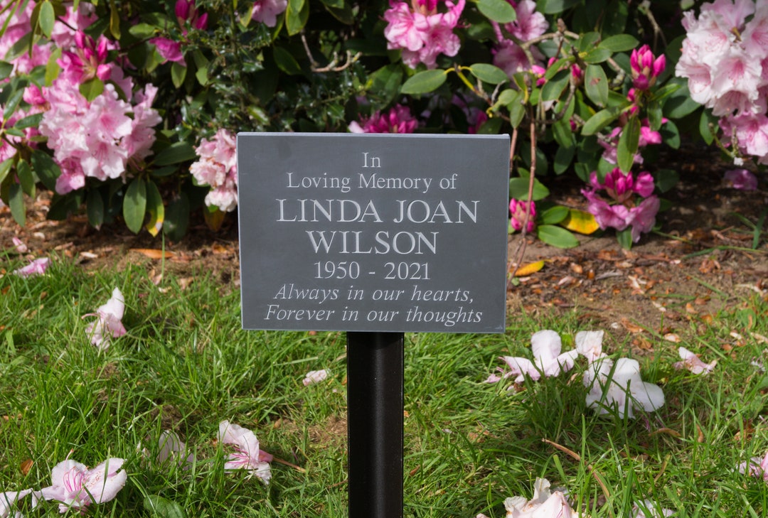 Free Standing Memorial Plaque on Metal Stake 15cm X 20cm, Handmade ...