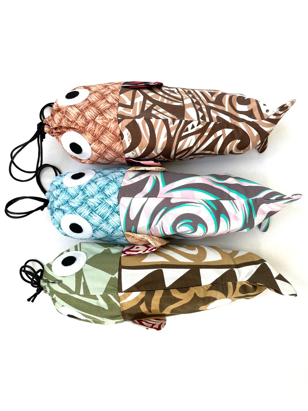 Hawaiian Print Drawstring Fish Bags - Etsy