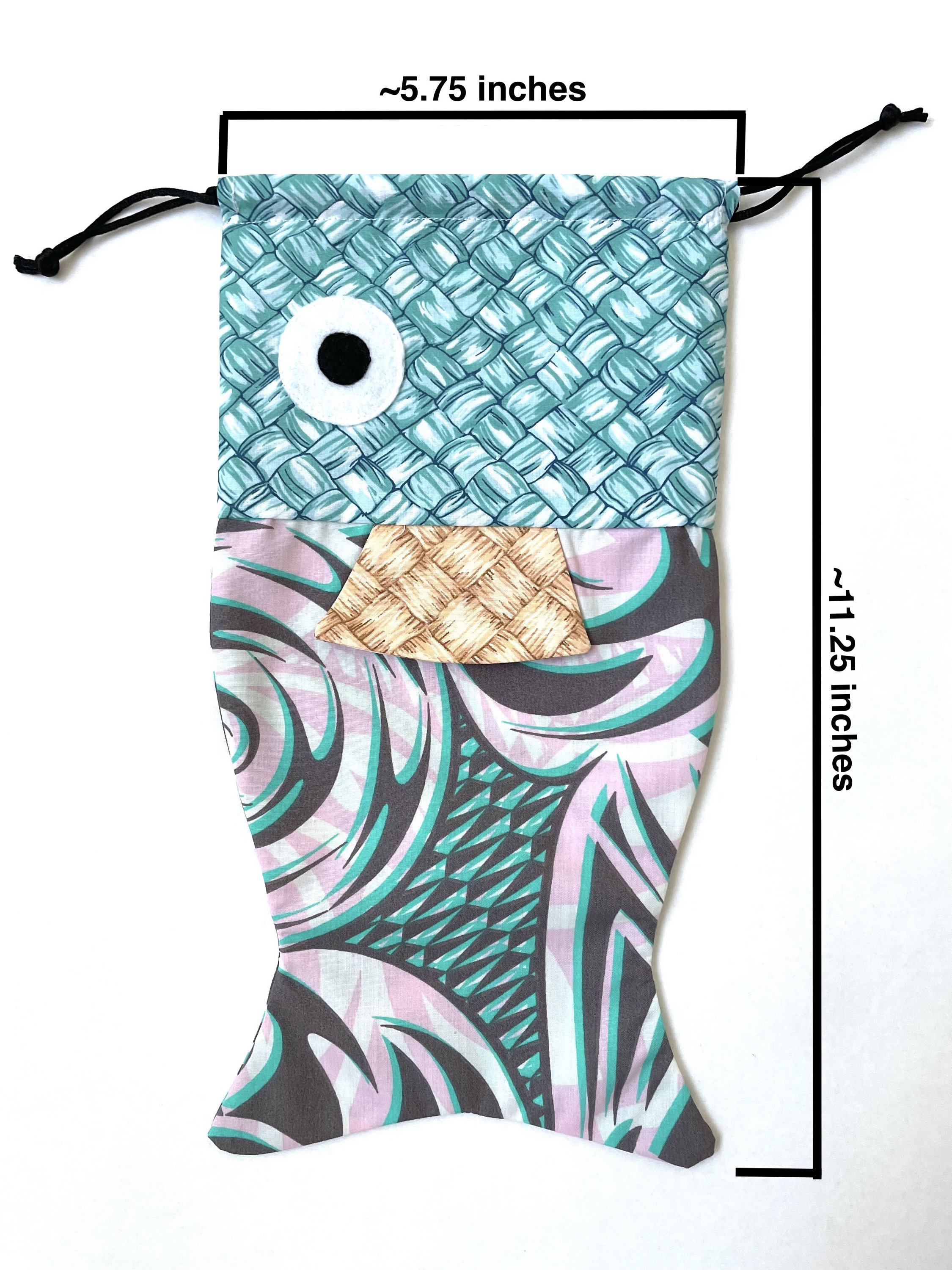 Hawaiian Print Drawstring Fish Bags - Etsy