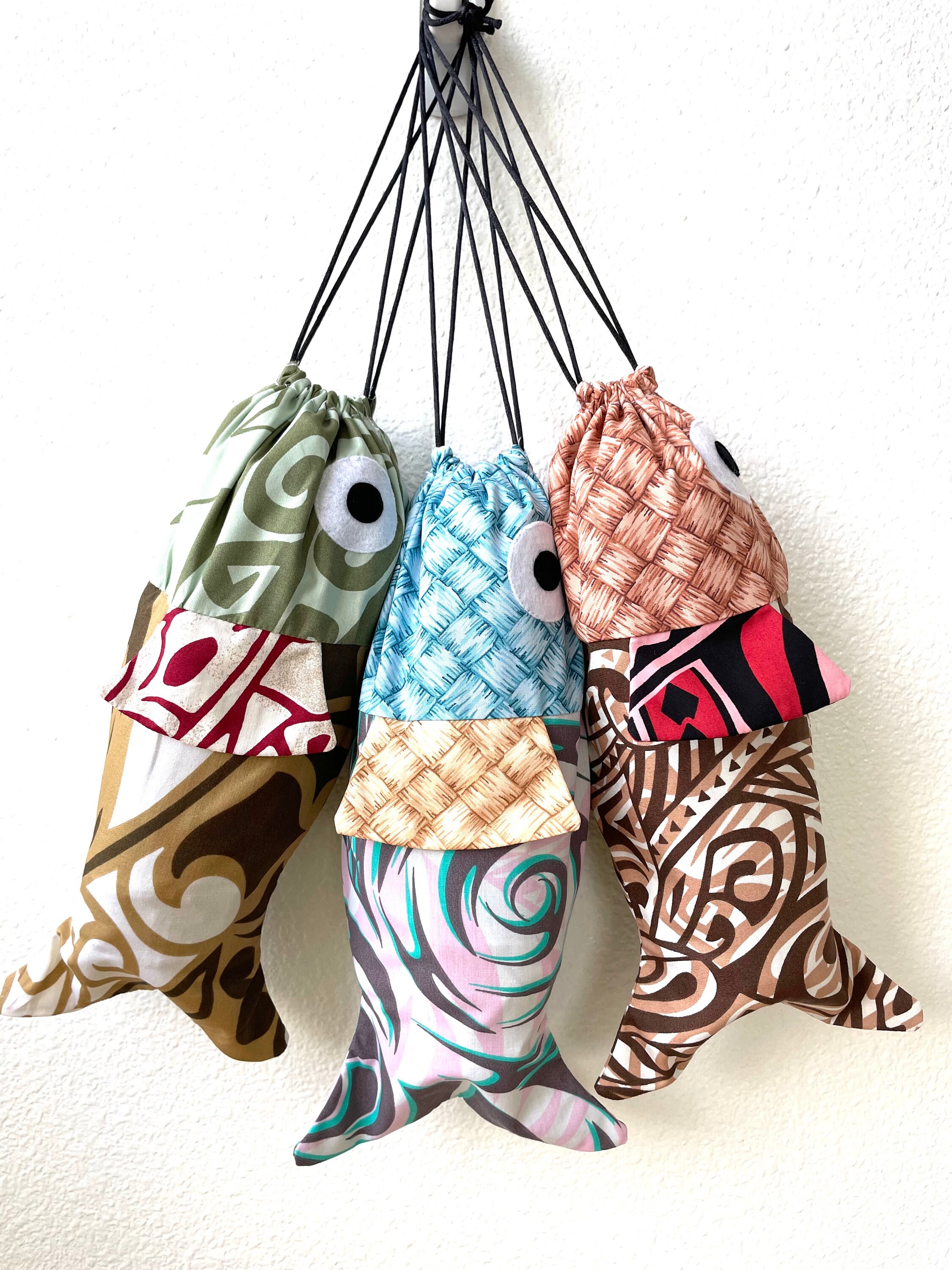 Hawaiian Print Drawstring Fish Bags - Etsy