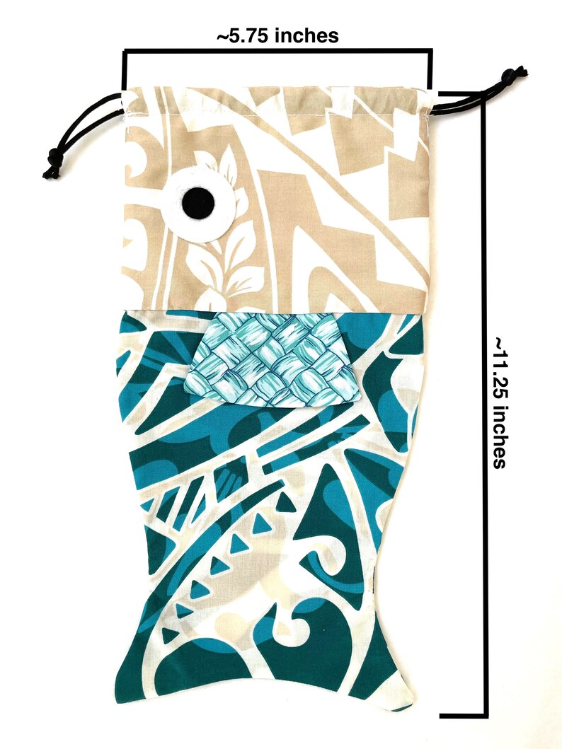 Hawaiian Print Drawstring Fish Bags - Etsy