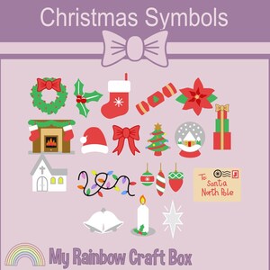 Christmas Symbols Simple Layered SVG Files, Download Only - Etsy