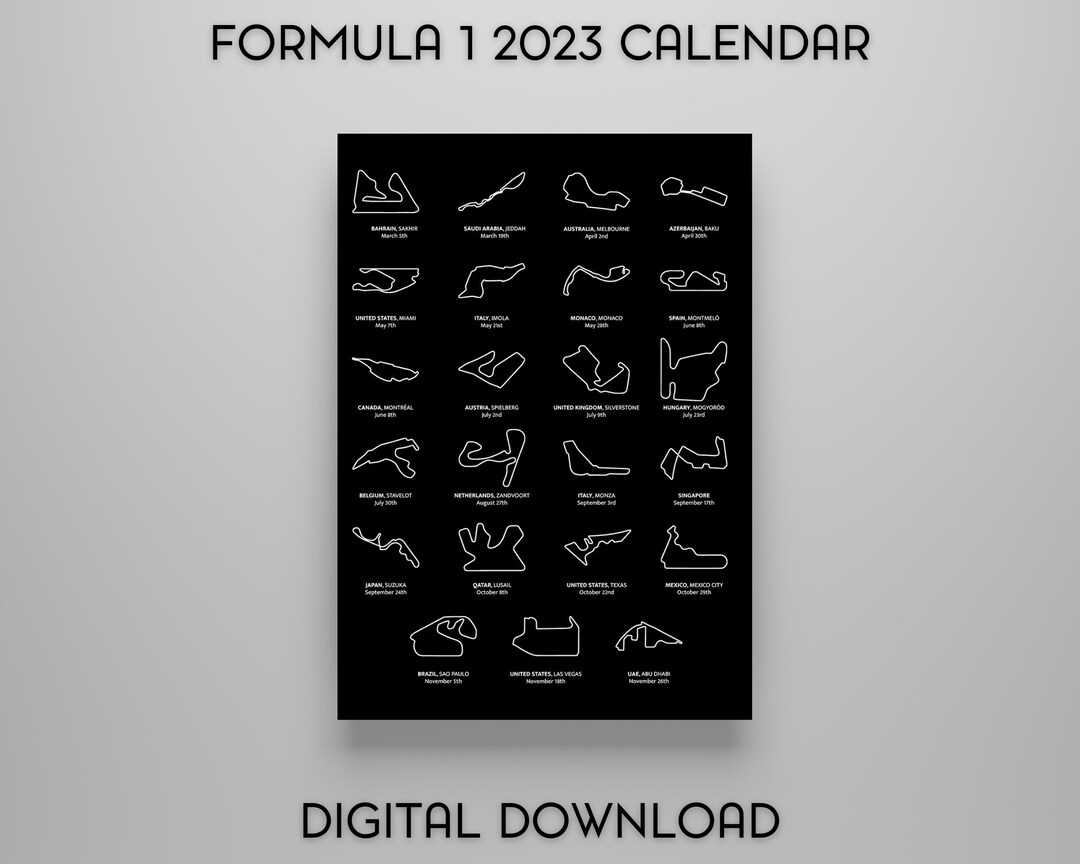 Formula 1 2023 Calendar, F1 2023 Calendar, Formula 1 Circuits, F1 Wall ...