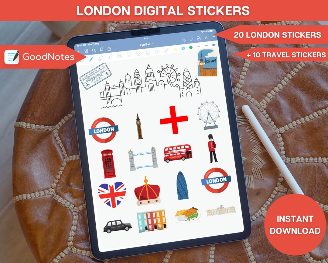 London Travel Stickers: Goodnotes Trip Planning (digital Download) - Etsy