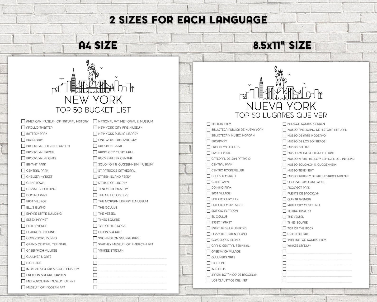 New York Bucket List, Printable Bucket List, Travel Bucket List, Travel ...