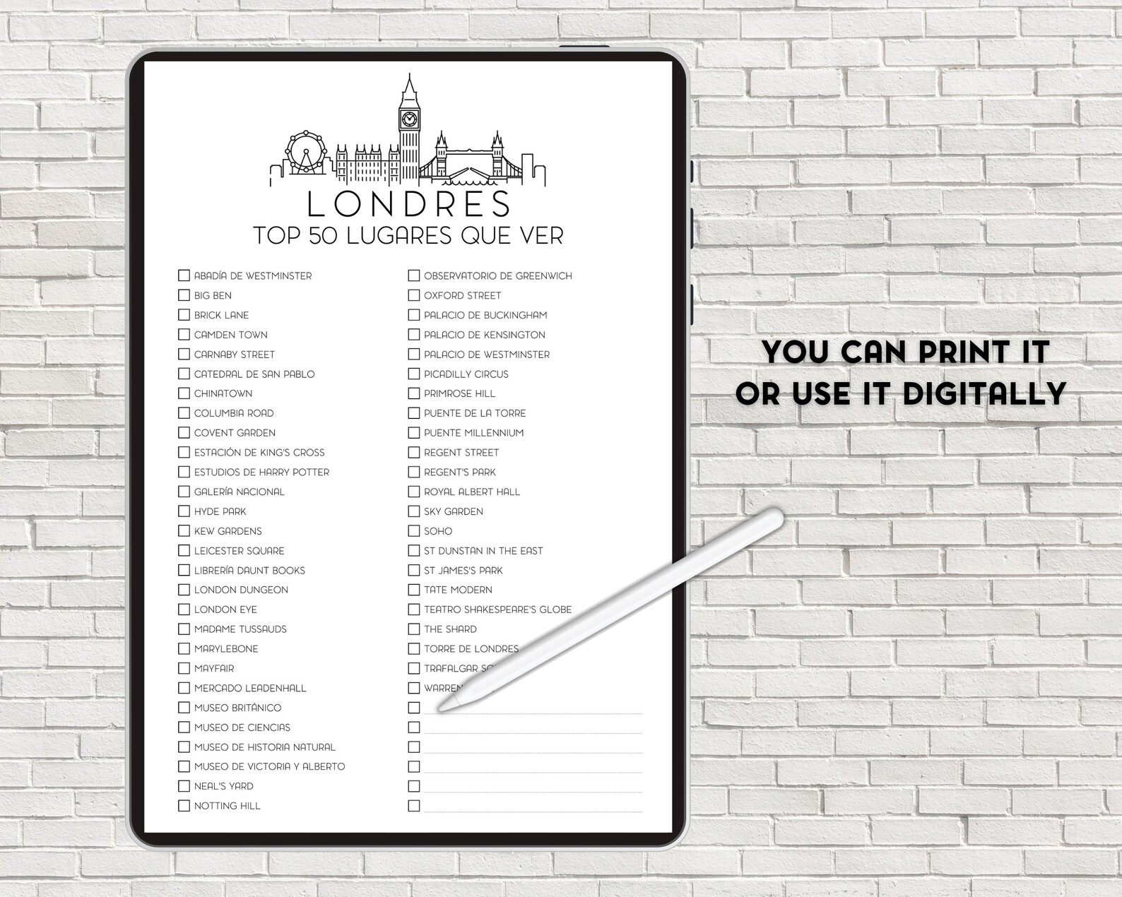 London Bucket List, Printable Bucket List, Travel Bucket List, Travel ...