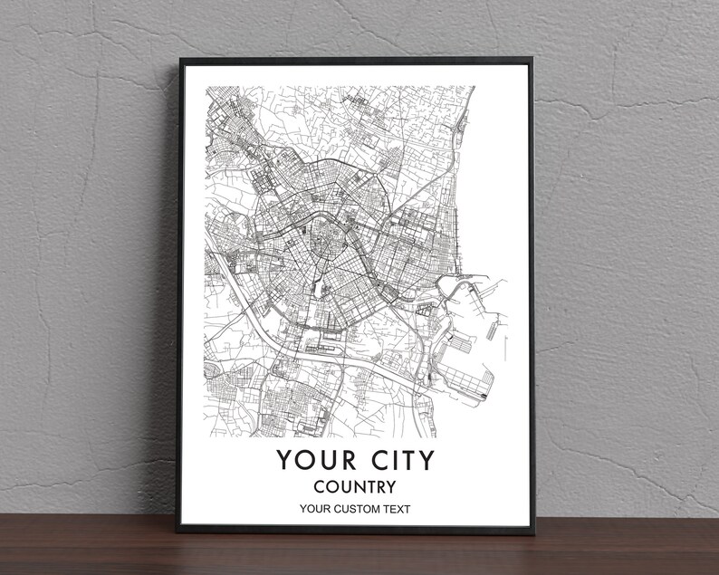 Custom City Map, Any City Map, Custom Map Poster, Personalized Map ...