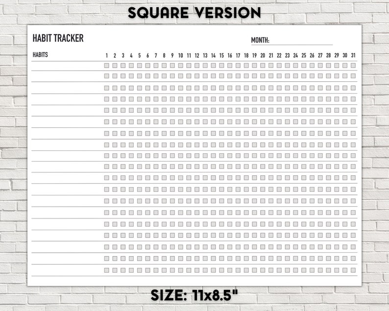 Printable Monthly Habit Tracker, Habit Tracker Template, Routine ...
