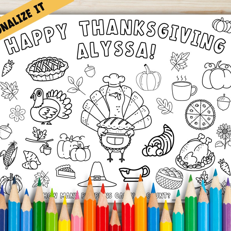 Printable Thanksgiving Coloring Pages - Etsy