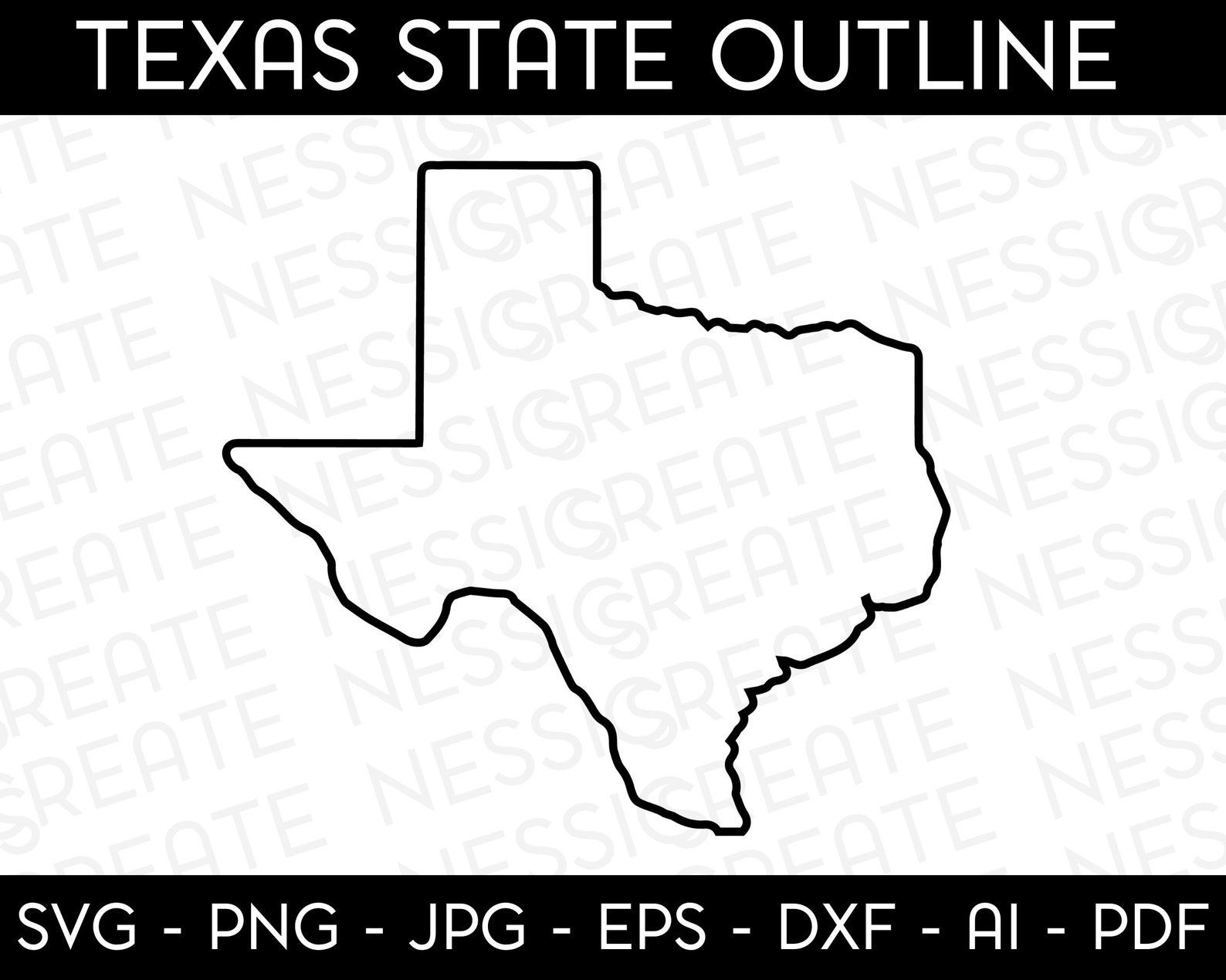 Texas Outline SVG, Texas Vector, Texas Map Clip Art, United States of ...