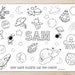 Personalized Space Coloring Page, Custom Name Space Coloring Page ...