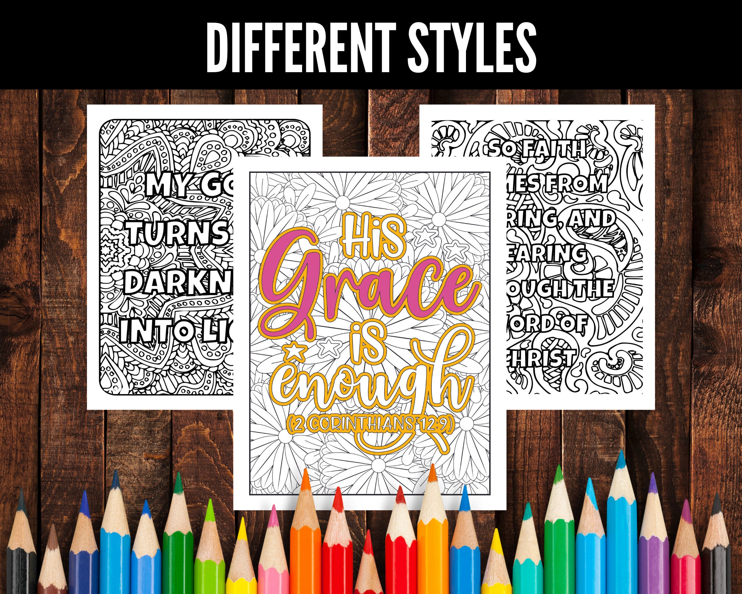 99 Bible Verse Coloring Pages Printable Bundle for Relaxation and ...