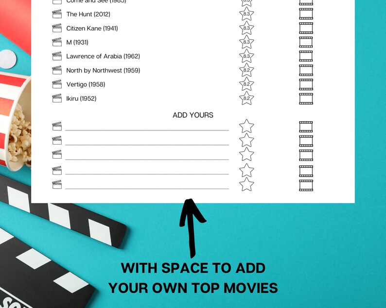 Movies Bucket List: Top 100 Films, Tracked List (PDF Download) - Etsy