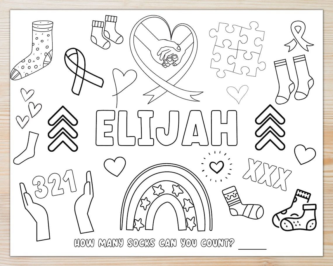 Personalized Down Syndrome Coloring Page, Custom Name Down Syndrome ...