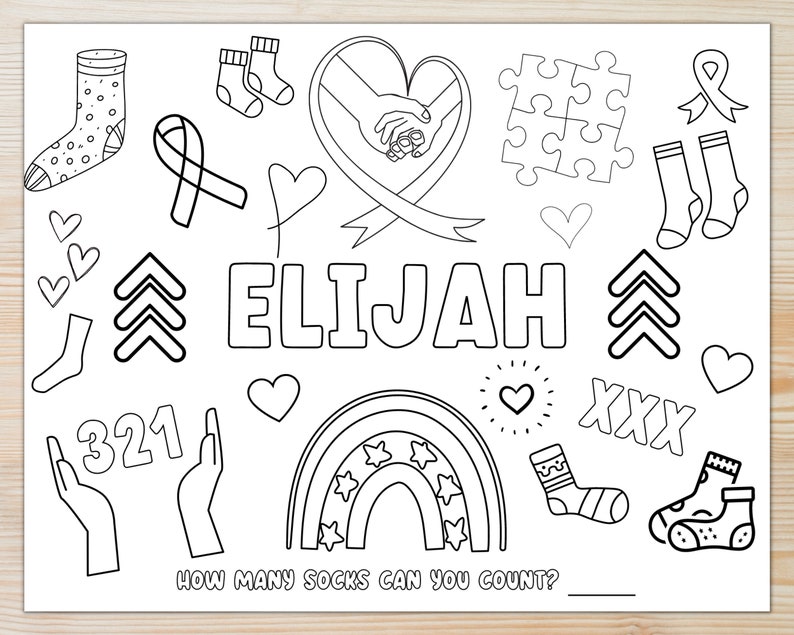 Personalized Down Syndrome Coloring Page, Custom Name Down Syndrome ...