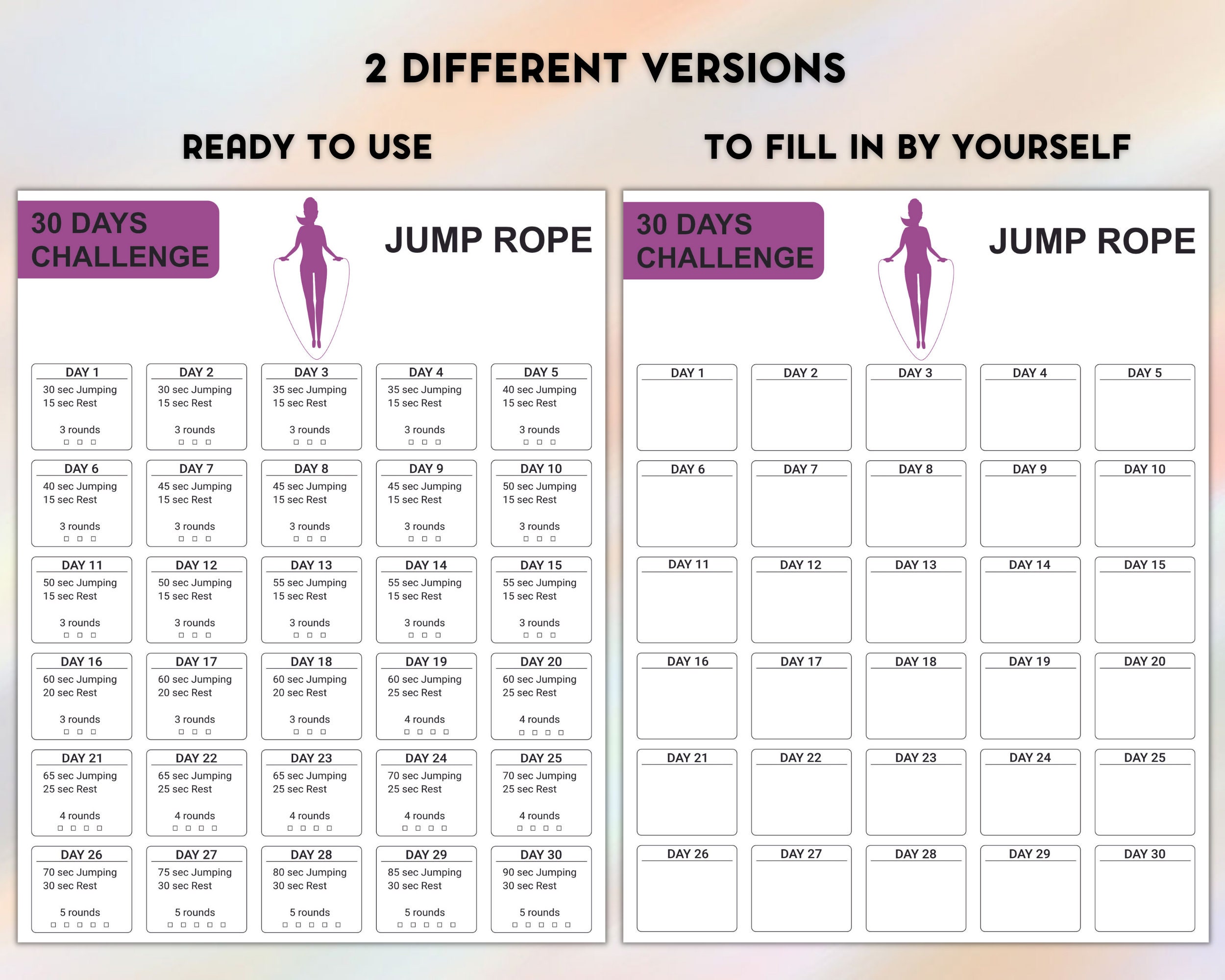 30 Days Jump Rope Challenge, Endurance Challenge, Lose Fat Challenge ...