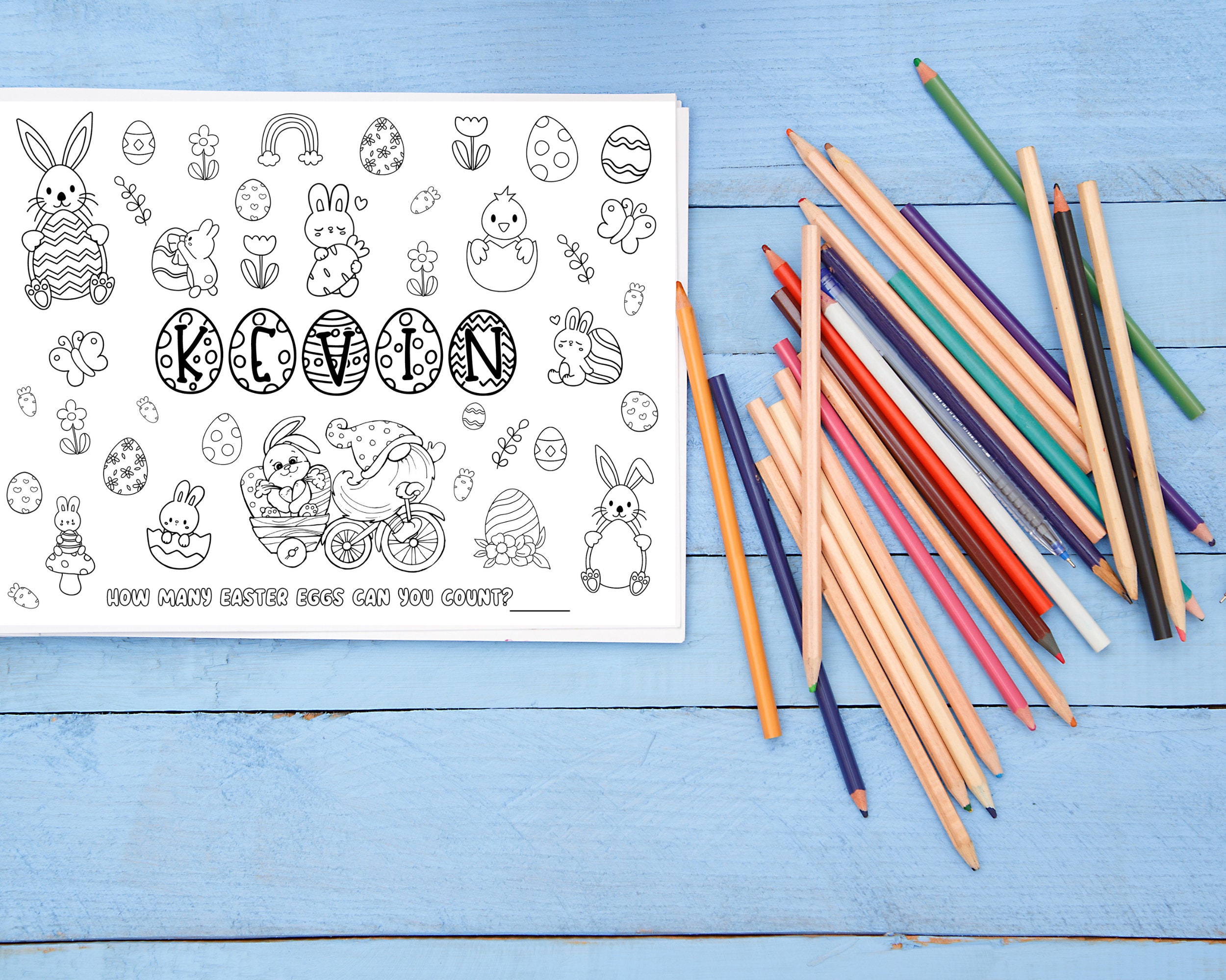 Personalized Easter Coloring Page, Custom Name Easter Coloring Page ...