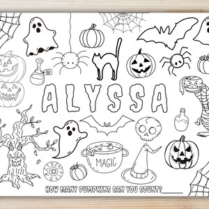 Personalized Halloween Coloring Page, Halloween Coloring Page ...