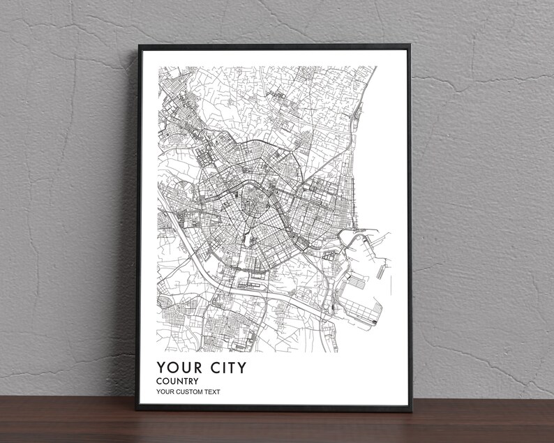 Custom City Map, Any City Map, Custom Map Poster, Personalized Map ...