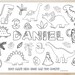Personalized Dinosaur Coloring Page, Custom Name Dinosaur Coloring Page ...