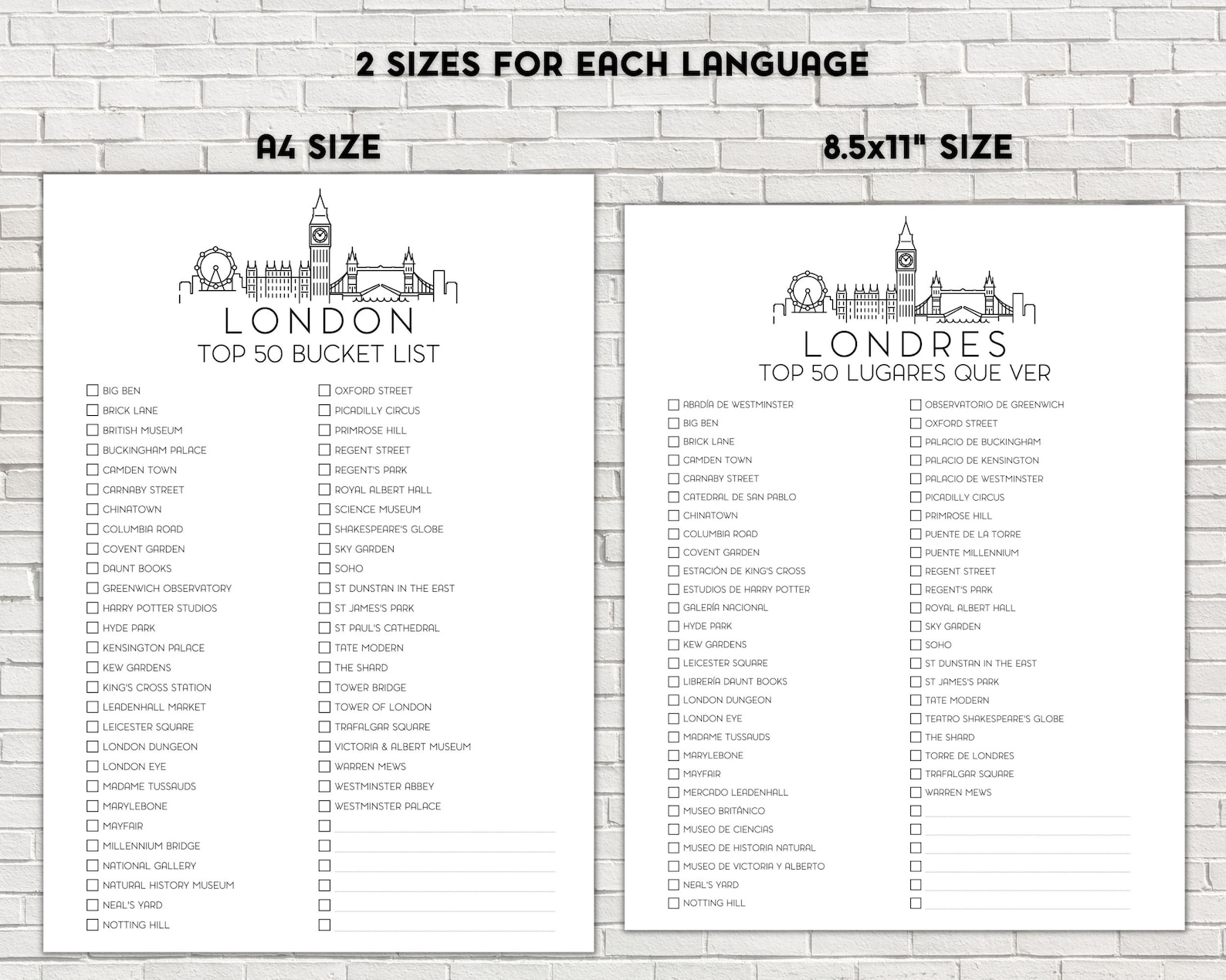 London Bucket List, Printable Bucket List, Travel Bucket List, Travel ...