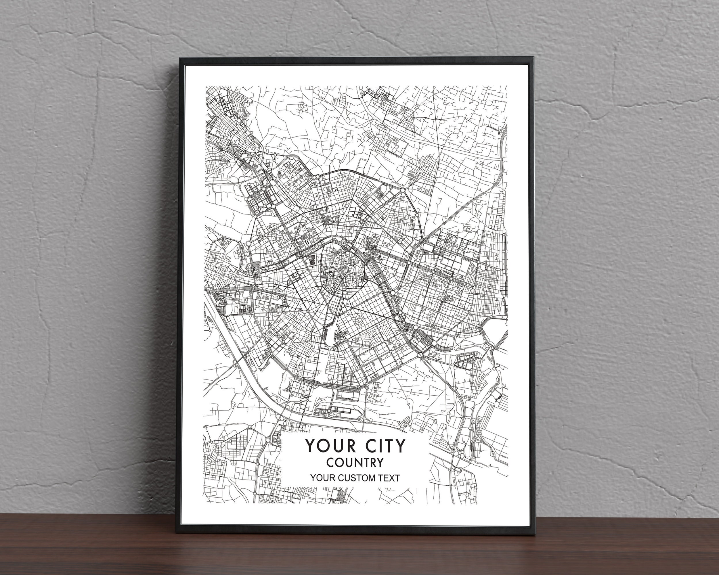 Custom City Map, Any City Map, Custom Map Poster, Personalized Map ...