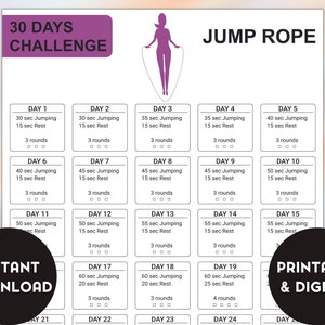 30 Days Jump Rope Challenge, Endurance Challenge, Lose Fat Challenge ...
