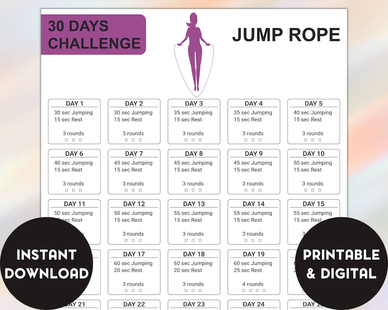 30 Days Jump Rope Challenge, Endurance Challenge, Lose Fat Challenge ...