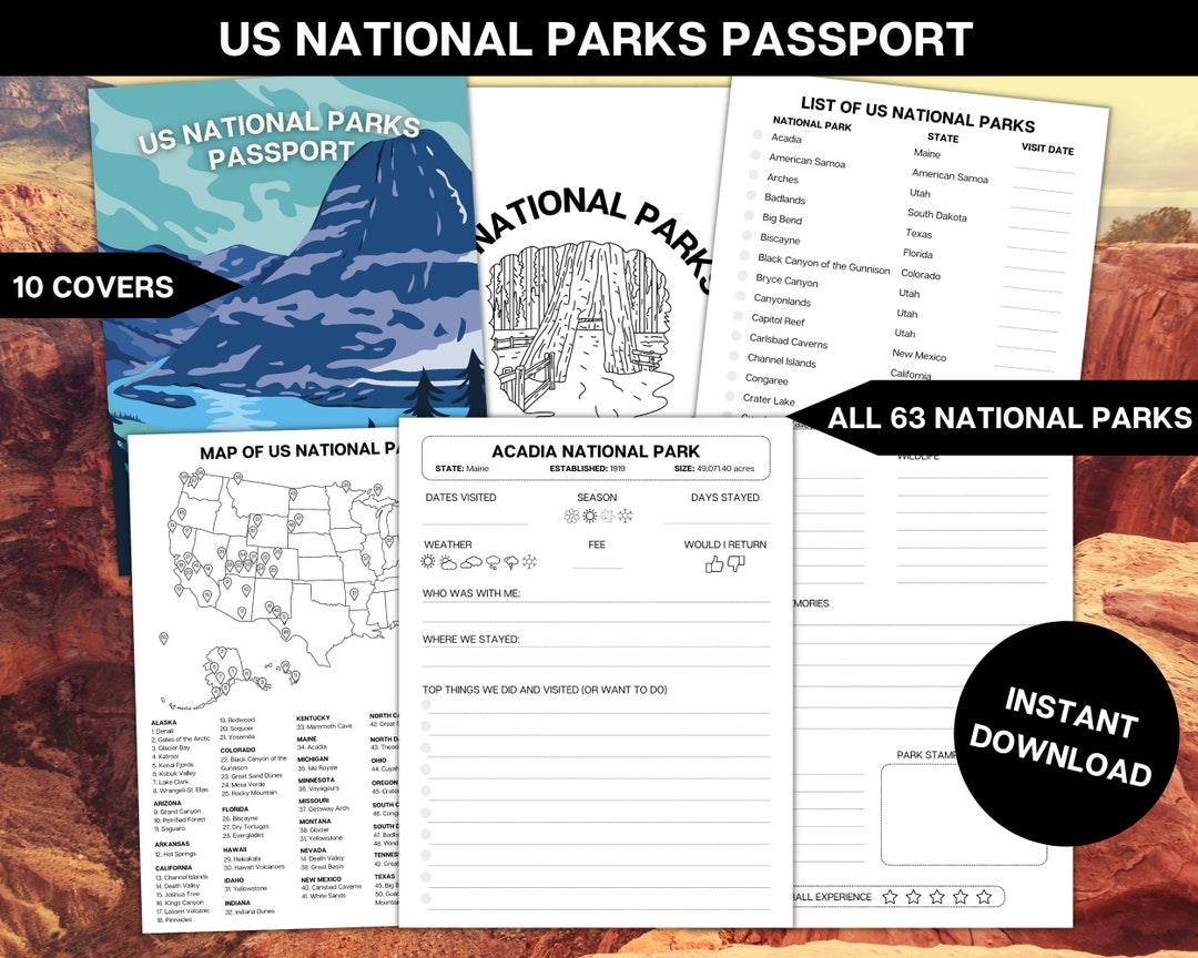 US National Parks Passport, National Parks Journal, National Parks ...