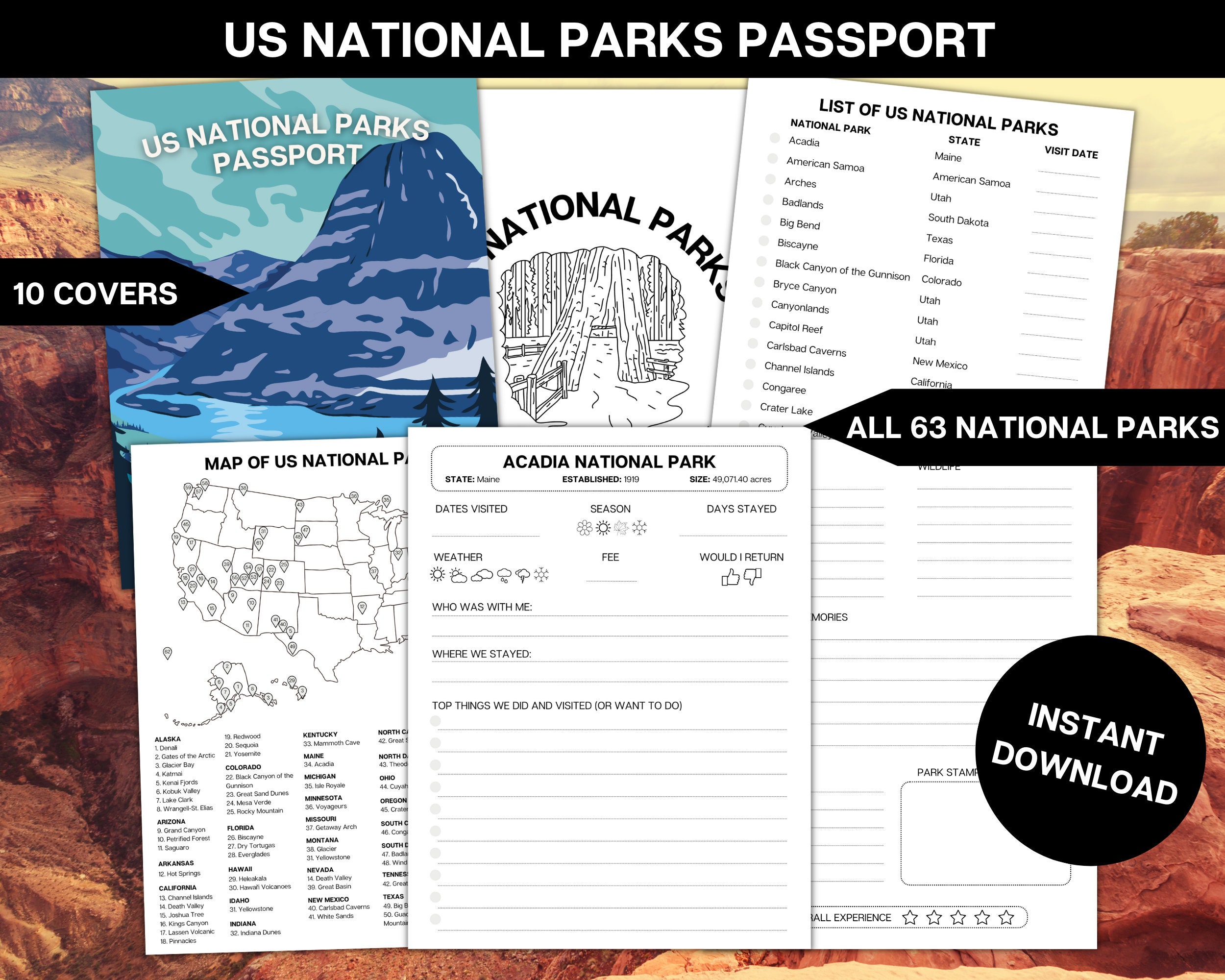 US National Parks Passport, National Parks Journal, National Parks ...