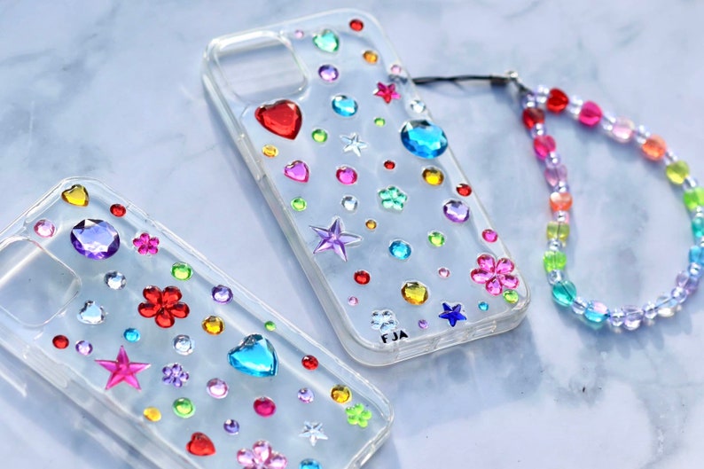 Bedazzled Rhinestone Phone Case Handmade Resin Phone Case - Etsy