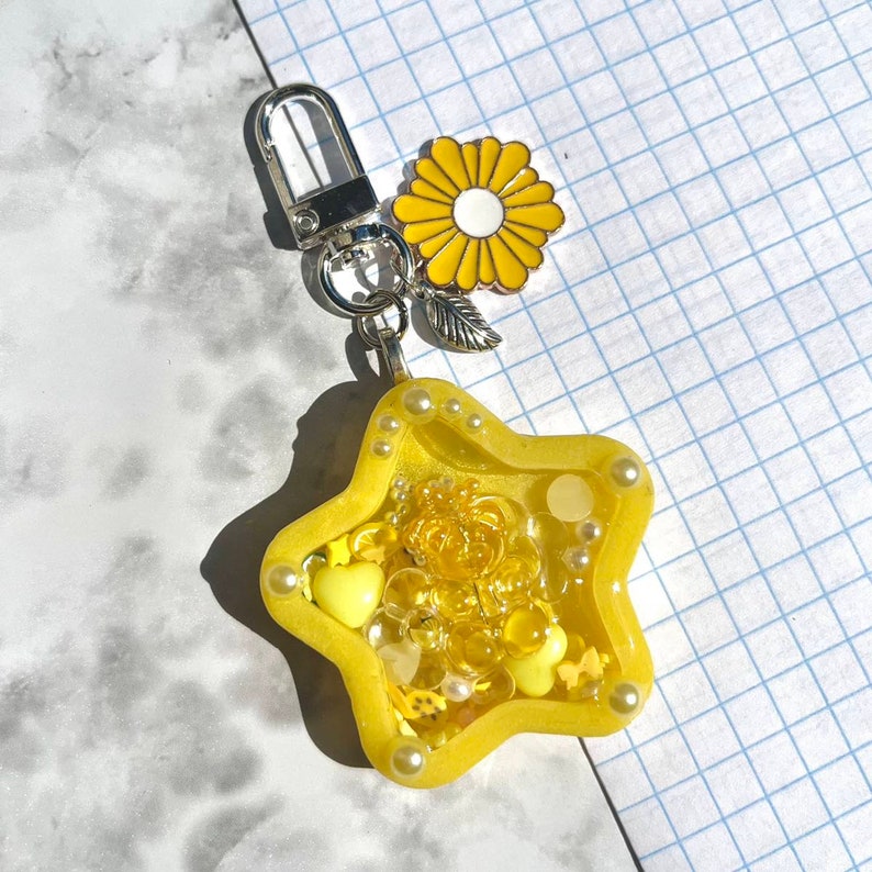 Shaker Keychain Handmade Cute Dry Shaker Beads Resin - Etsy