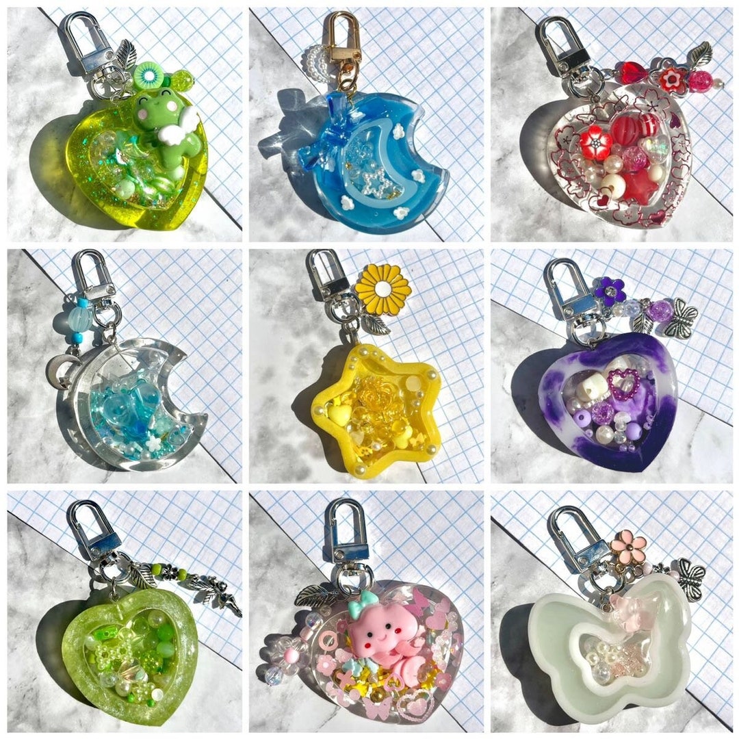 Shaker Keychain | Handmade | Cute Dry Shaker | Beads | Resin | Glitter ...