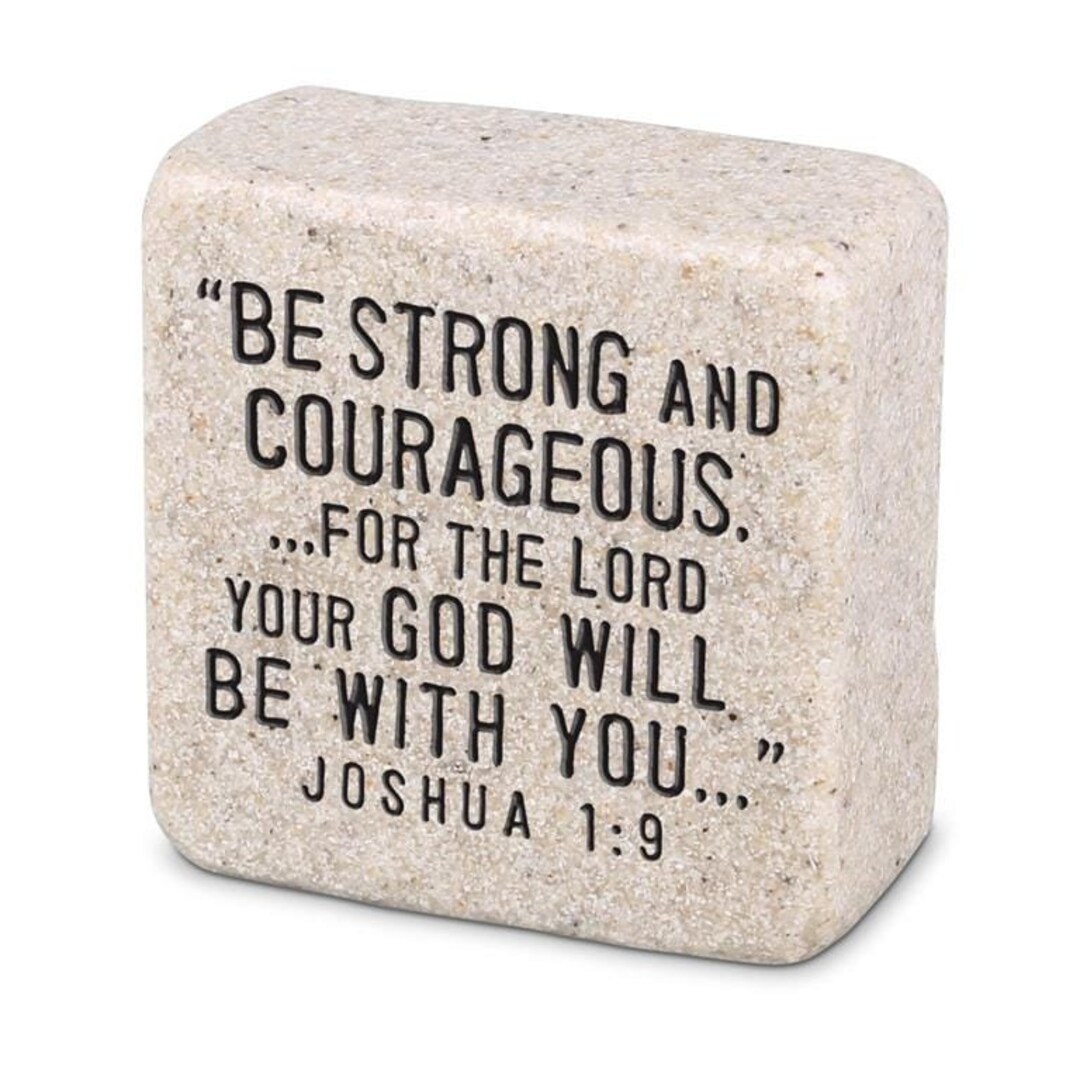 Be Strong and Courageous Scripture Stone - Etsy