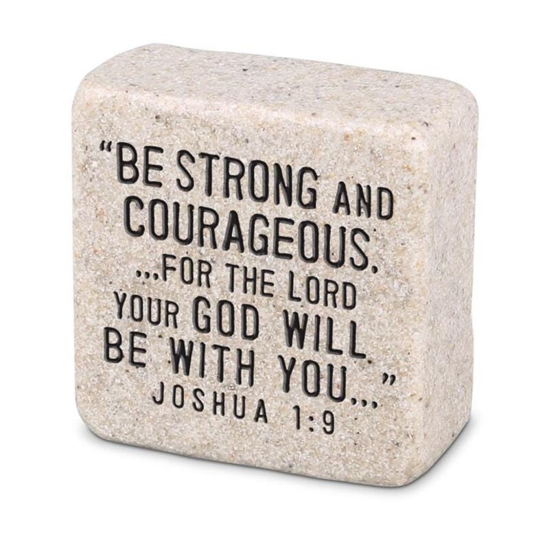 Be Strong and Courageous Scripture Stone - Etsy