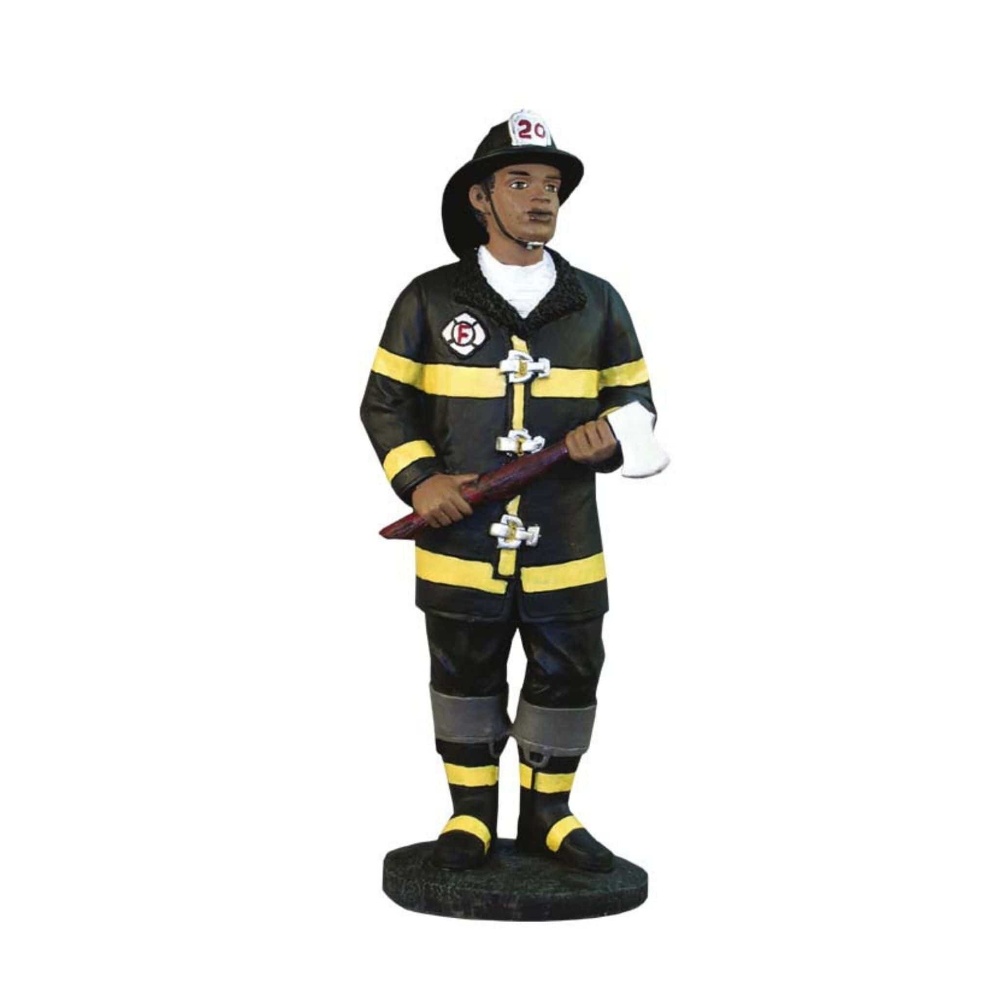 Fireman Figurine Black - Etsy