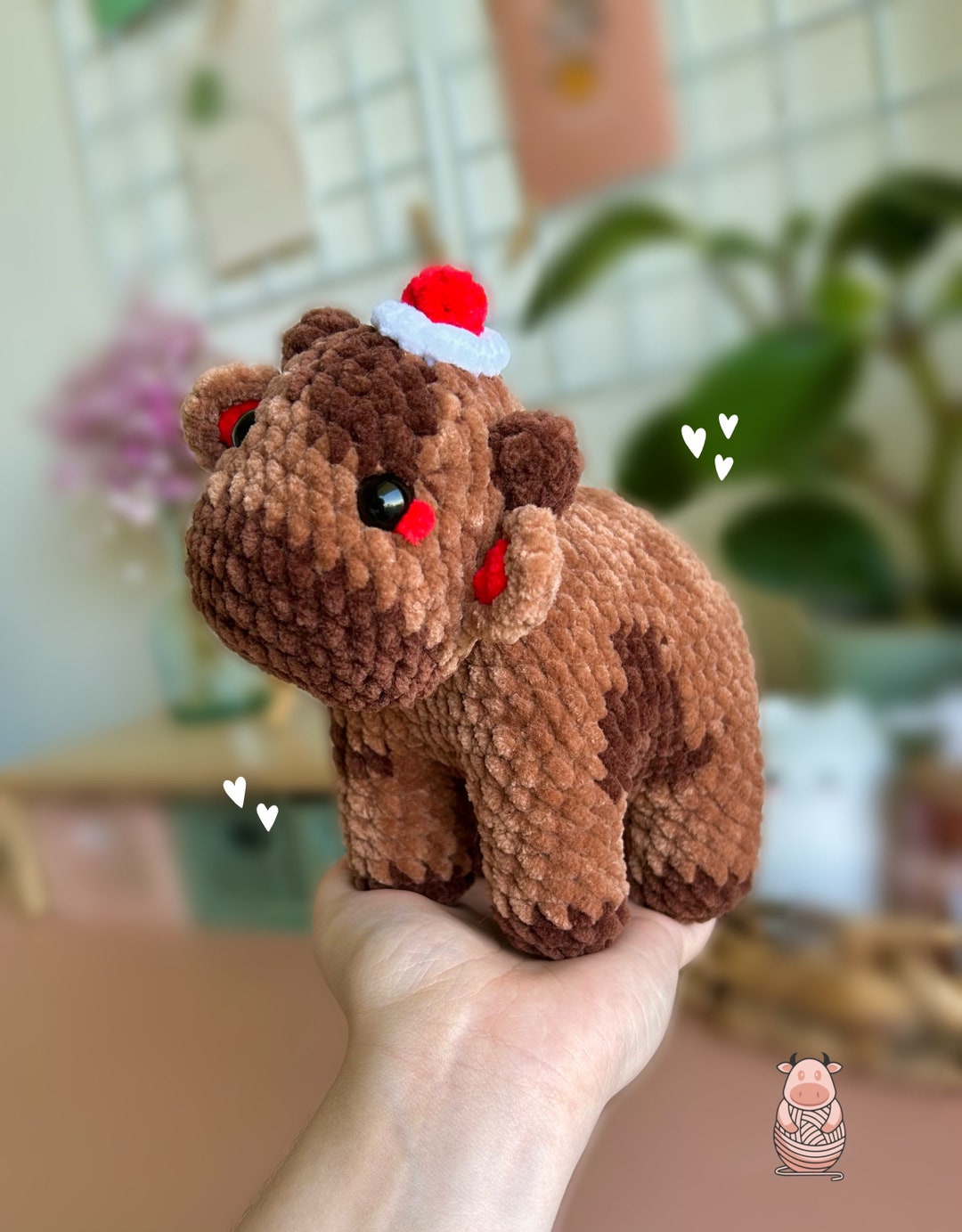 Chocolate Dessert Cow | Super Soft Crochet Cow Plush - Etsy
