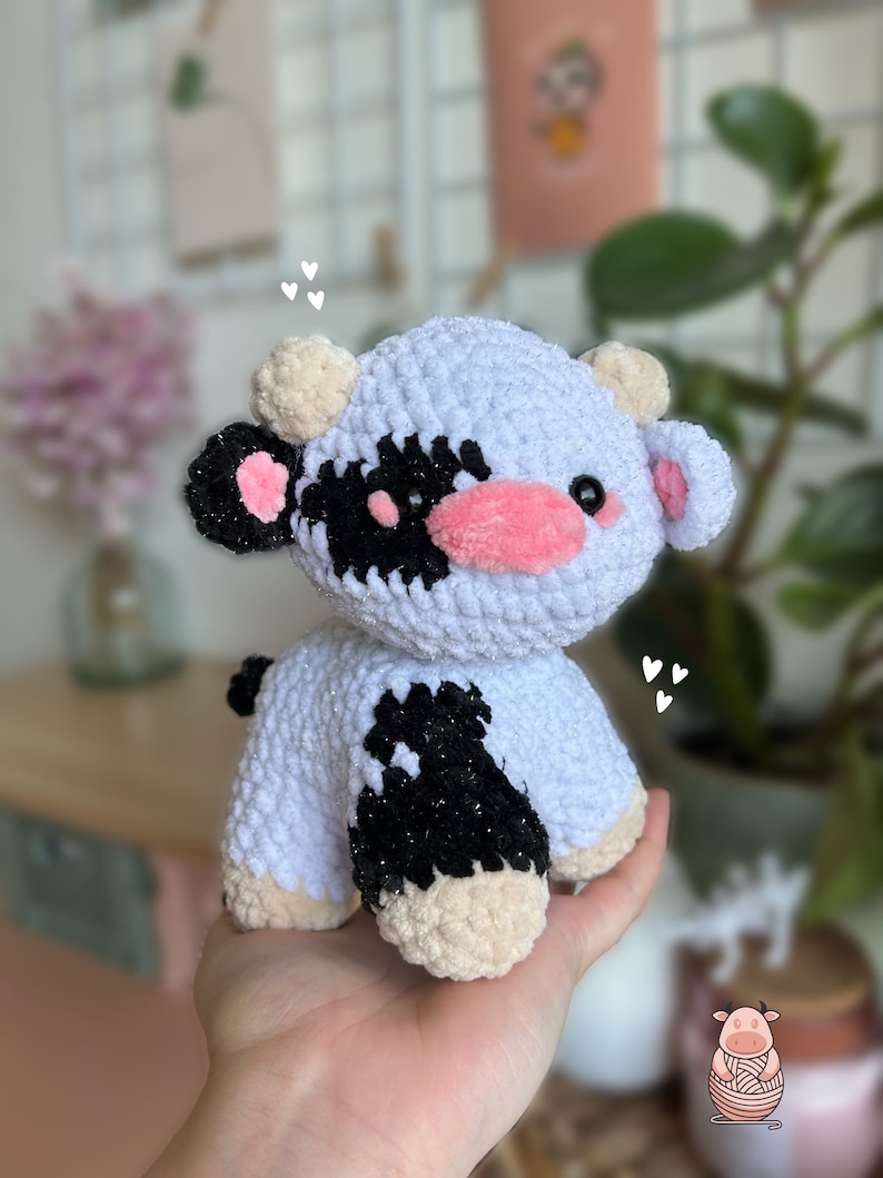 Shiny Cuddly Cow | Super Soft Crochet Cow Plush - Etsy