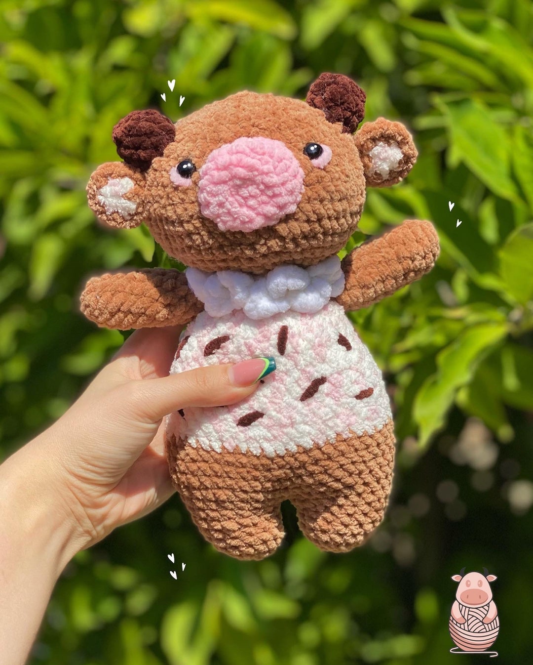 Cute Chunky Milkshake Cow | Super Soft Crochet Cow Plush - Etsy