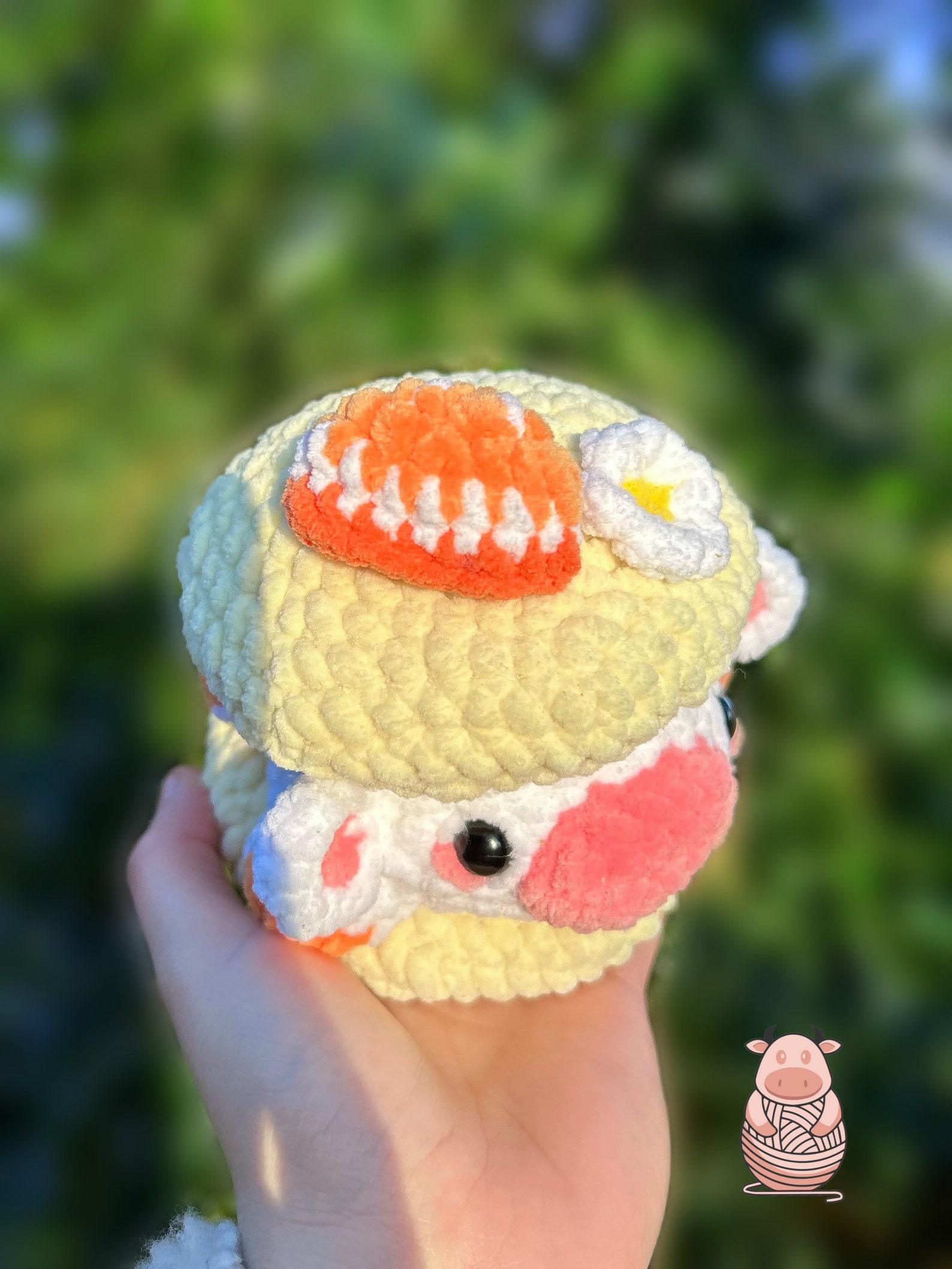 Tangerine Macaron Cow Super Soft Crochet Cow Plush - Etsy