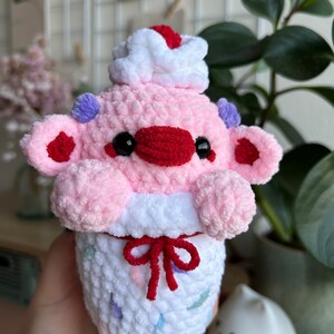 Pink Milkshake Cow | Super Soft Crochet Cow Plush - Etsy