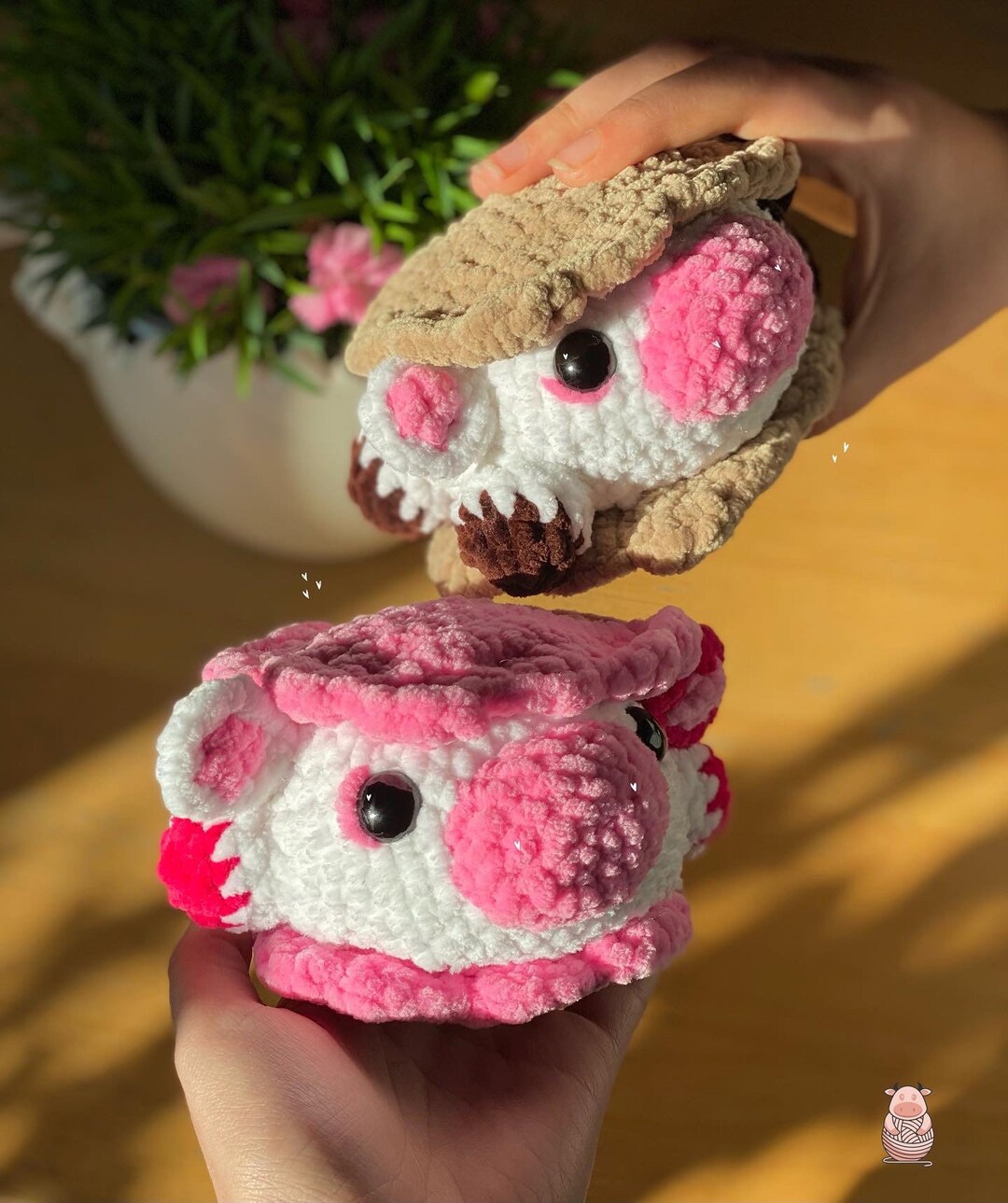 Cute Jumbo S’mores Cowball Cow | Super Soft Crochet Cow Plush - Etsy