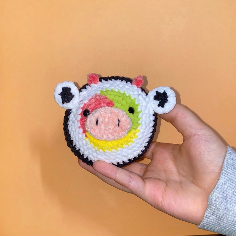 Cute Crochet Sushi Cow Plushie PDF Pattern - Etsy