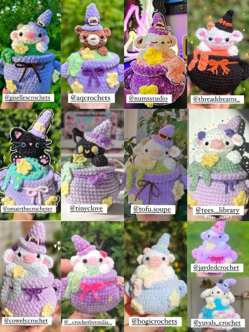 Wizard Cow in Cauldron Plushie PDF Pattern - Etsy