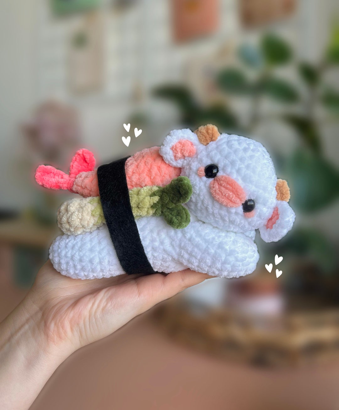 Sushi Cow With Shrimp and Onion Super Soft Crochet Cow Plush - Etsy