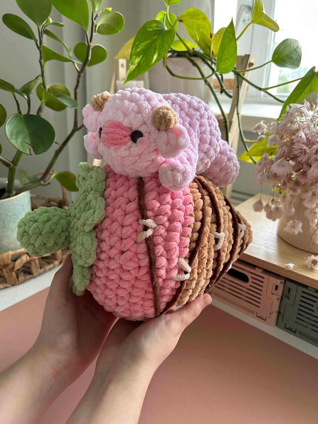 Extra Chunky Strawberry Cow | Super Soft Crochet Plush - Etsy