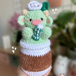 Matcha Latte Coffee Squishy Cow | Super Soft Crochet Cow Plush - Etsy