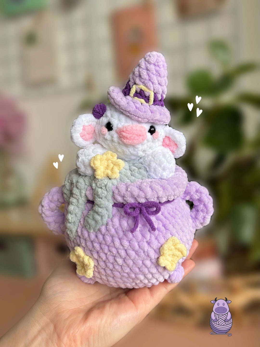 Wizard Cow in Cauldron Plushie PDF Pattern - Etsy