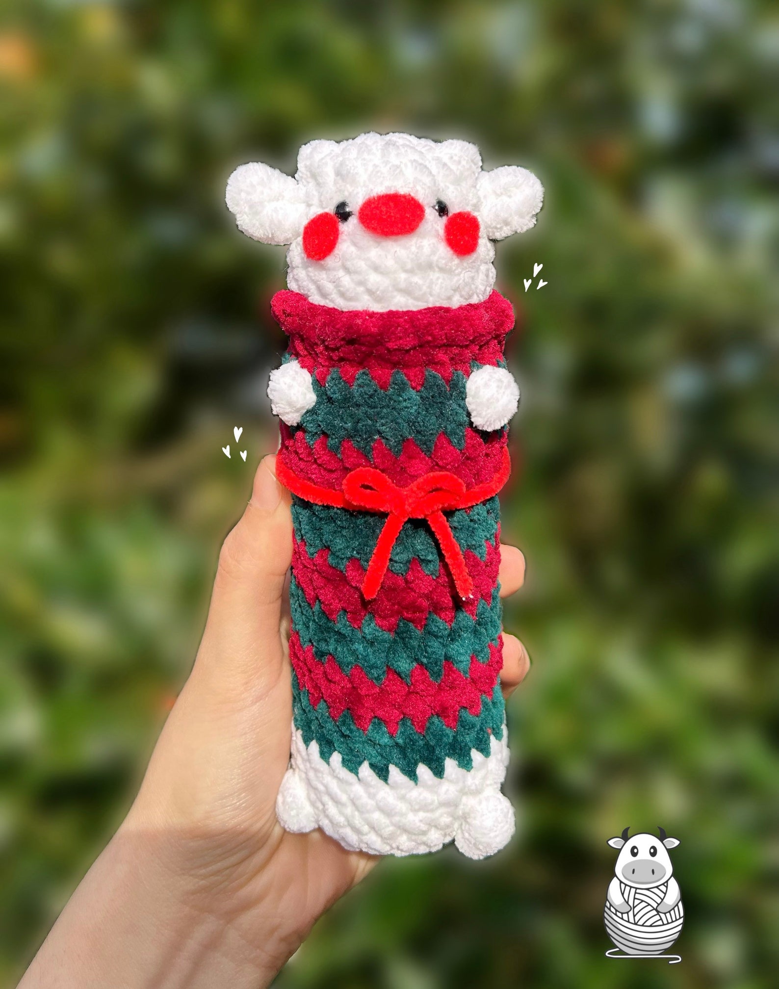 Cute Long Christmas Cow in Sweater | Super Soft Crochet Cow Plush - Etsy