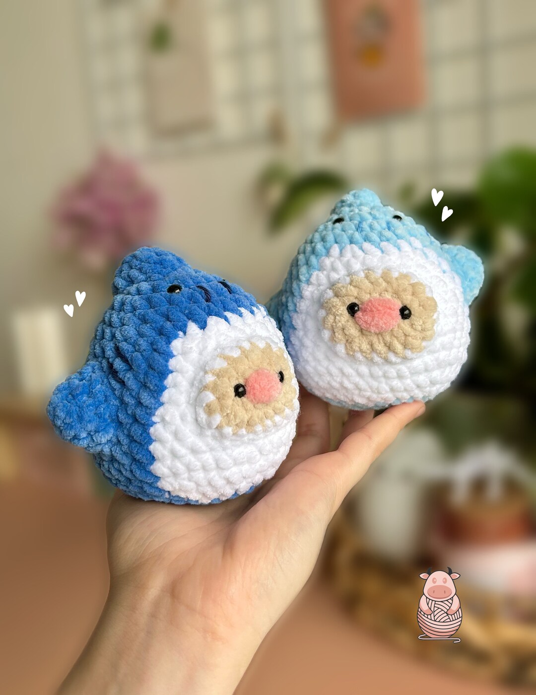 Squishy Shark Cows | Super Soft Crochet Cow Plush - Etsy